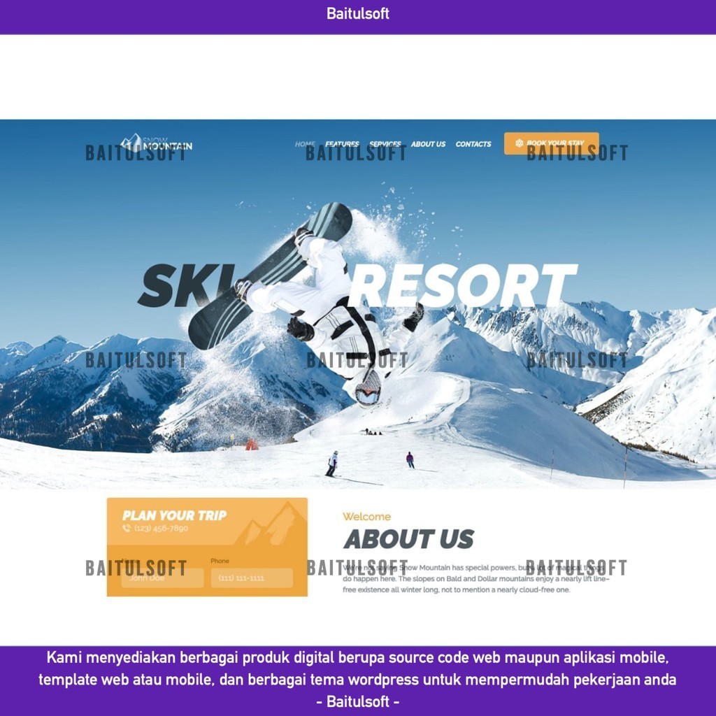 Jual TEMA WEB SNOW MOUNTAIN | SKI RESORT & SNOWBOARD SCHOOL WP ...