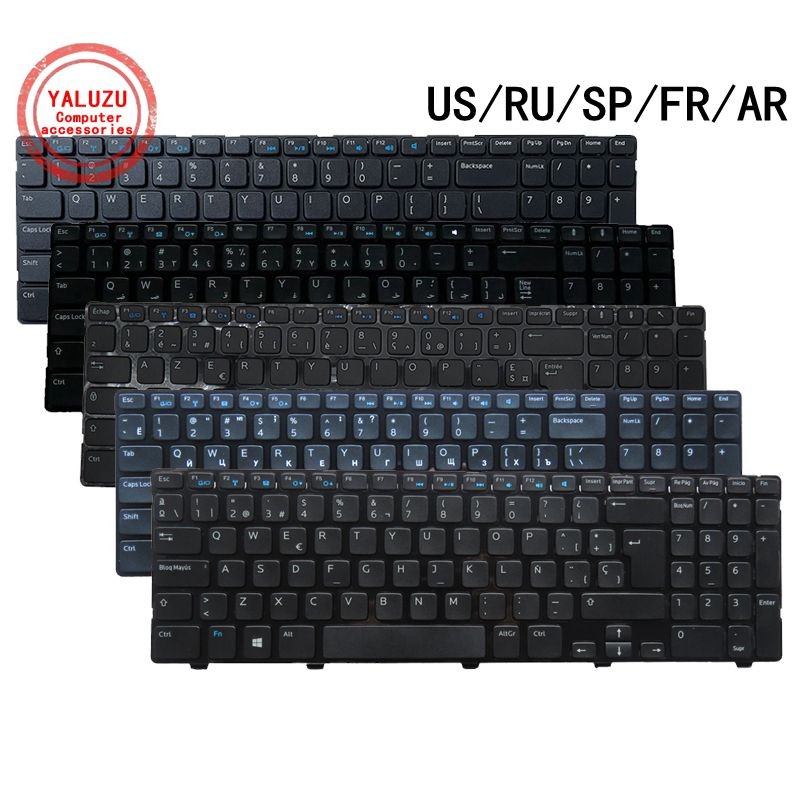 Jual US/RU/SP/FR/AR Laptop Keyboard For Dell 15R 5535 5521 5537 5528 ...