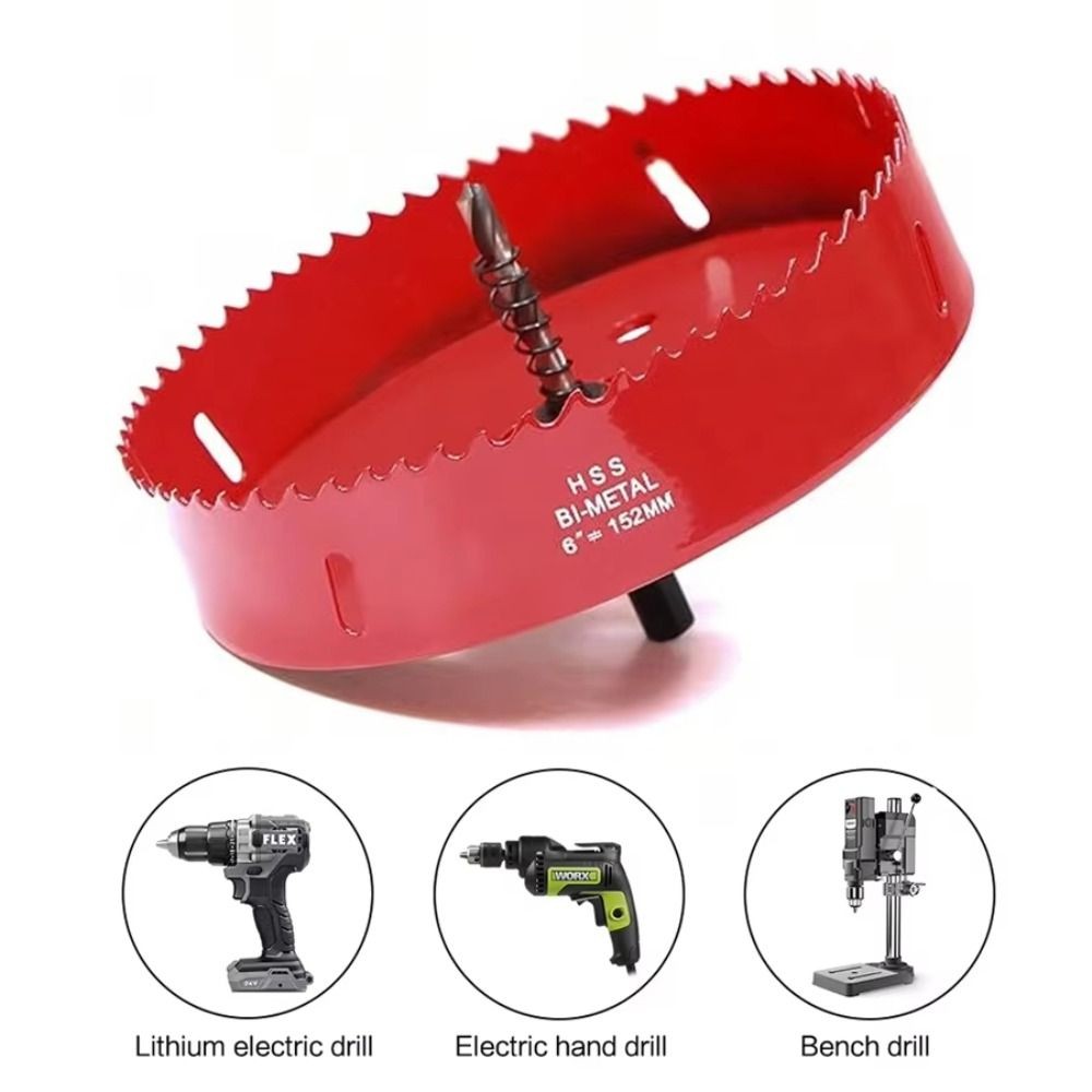 Jual 152mm HSS 6 Inch Hole Saw Bi-Metal Wear Resistance Hole Cutter ...