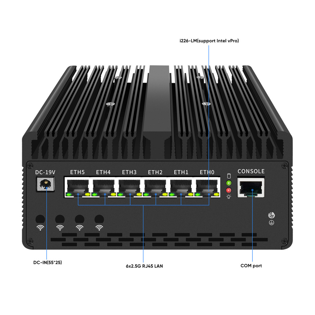 Jual Topton Solid Firewall Mini PC 14th Gen Ultra 7 155H 4x/2x 10G SFP 6*2.5G LAN Intel vPro ...