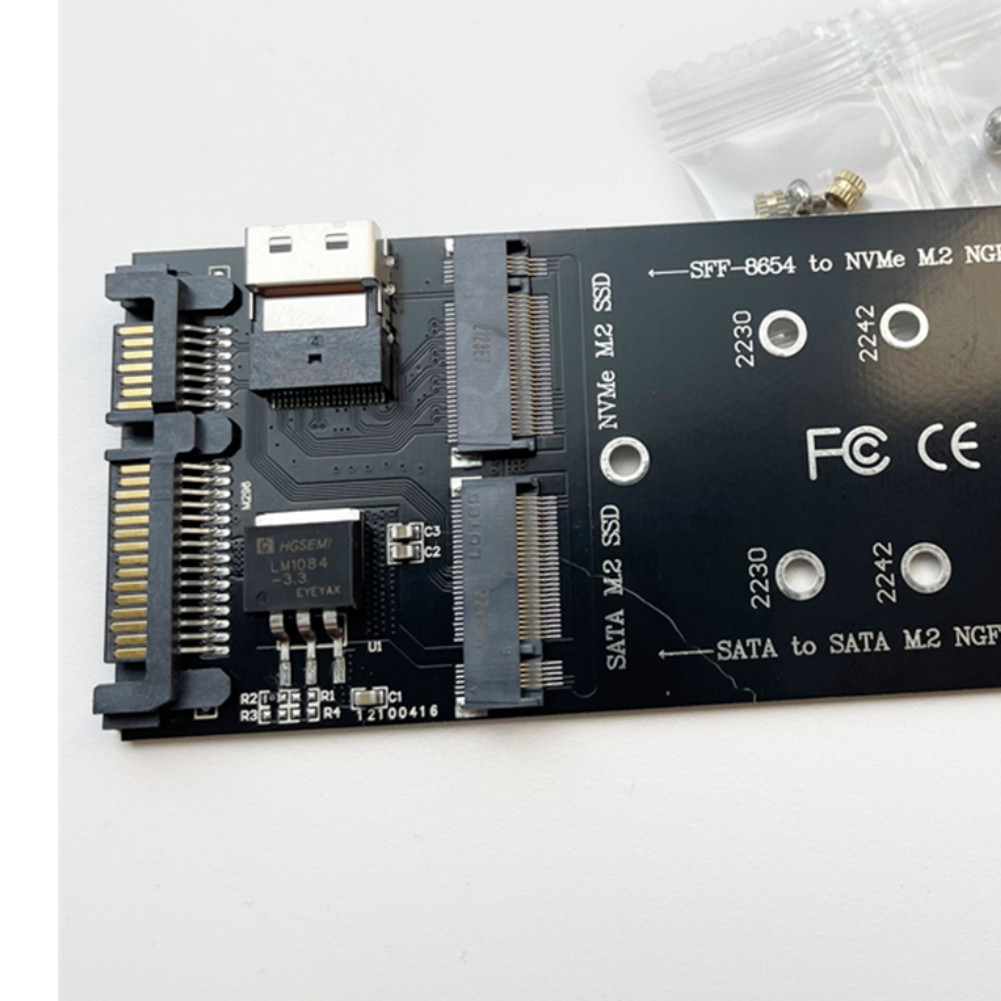Jual M.2 To SATA Adapter SFF-8654 To M2 NVME SSD 22Pin SATA To M2 ...