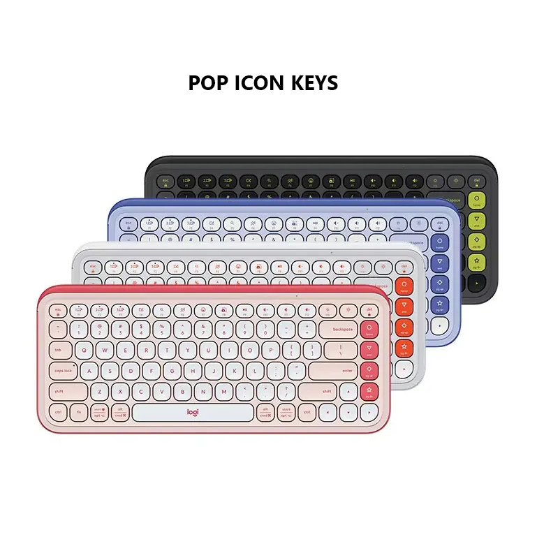 Jual Pop Icon Keys Bluetooth Wireless Silent Keyboard 3 Devices ...