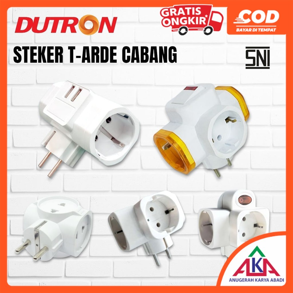 Jual DUTRON Steker T Arde Dual USB Stop Kontak Multi Cabang 3 / 4 10A ...