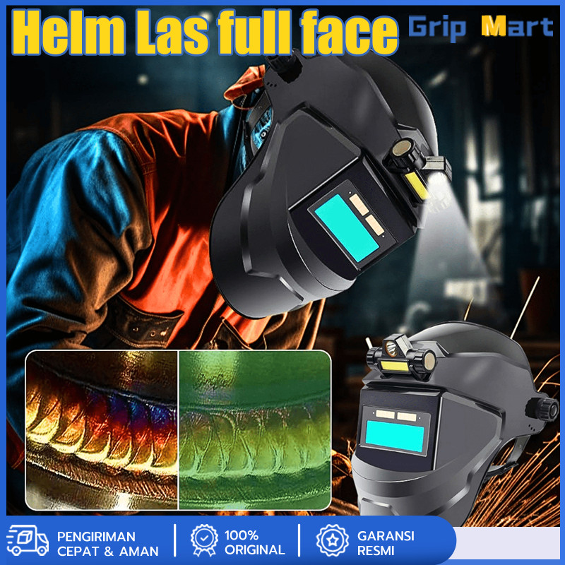 Jual Helm Las full face Otomatis gelap terang listrik Auto Welding Mask ...