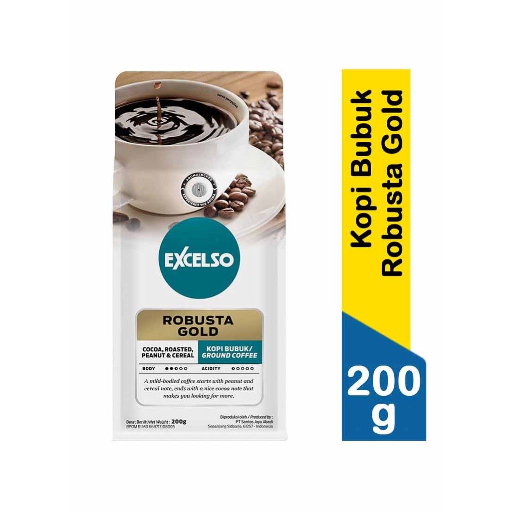 Jual EXCELSO KOPI BUBUK ROBUSTA GOLD 200g | Shopee Indonesia