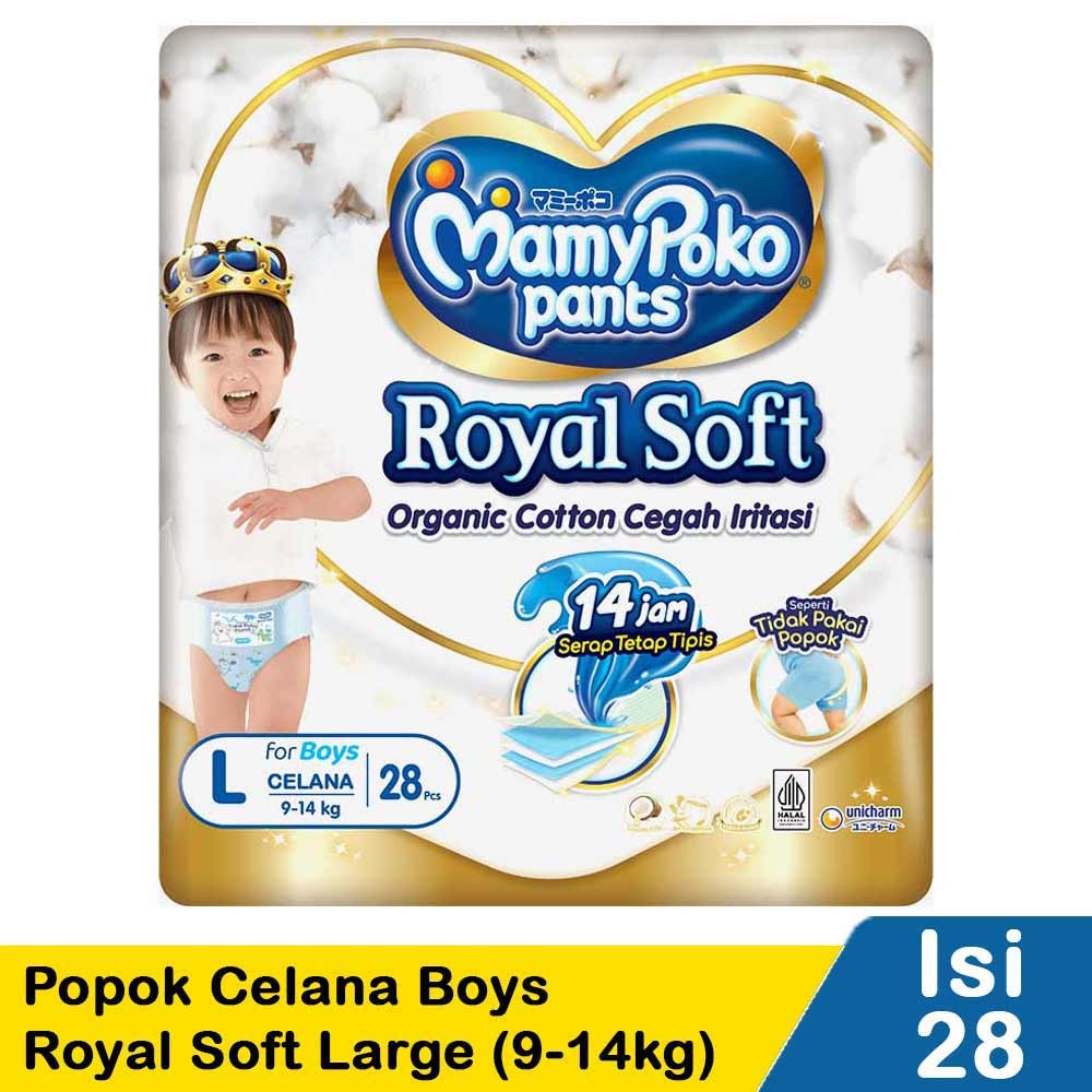 Jual MAMY POKO PANTS ROYAL SOFT BOYS 28'S LARGE | Shopee Indonesia