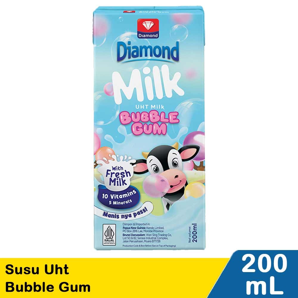 Jual DIAMOND SUSU UHT BUBBLE GUM 200mL | Shopee Indonesia