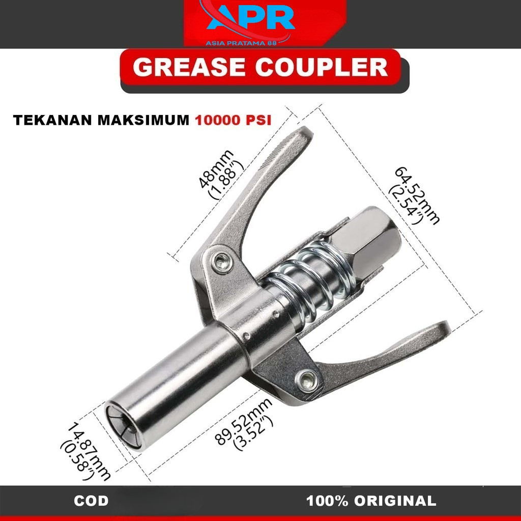 Jual JLD Gemuk Grease Gun Coupler oil nozzle High Pressure Grease Gun ...