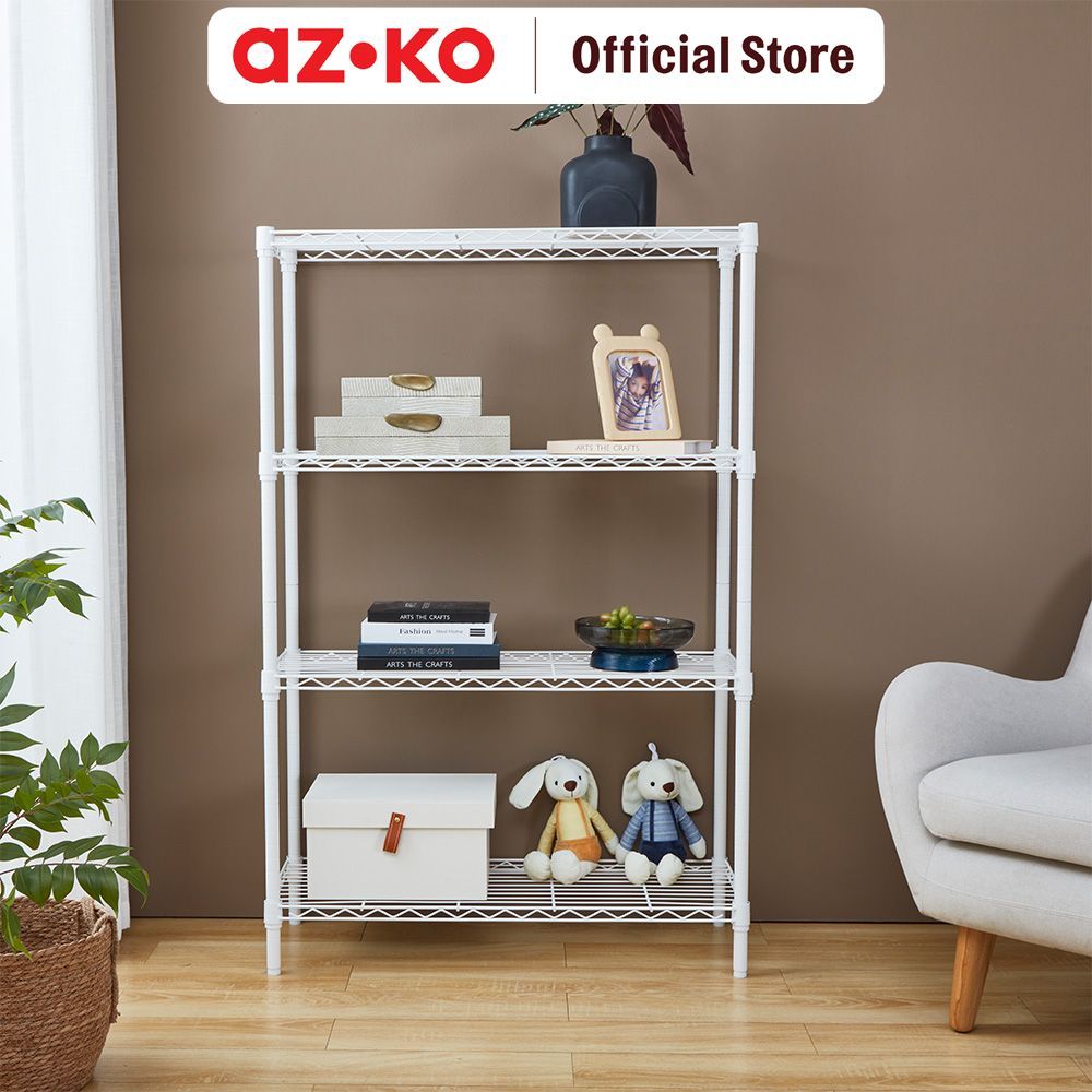 Jual AZKO Stora Rak Besi 4 Tingkat 91x35x138 cm - Ivory Shelf Besi Rak ...