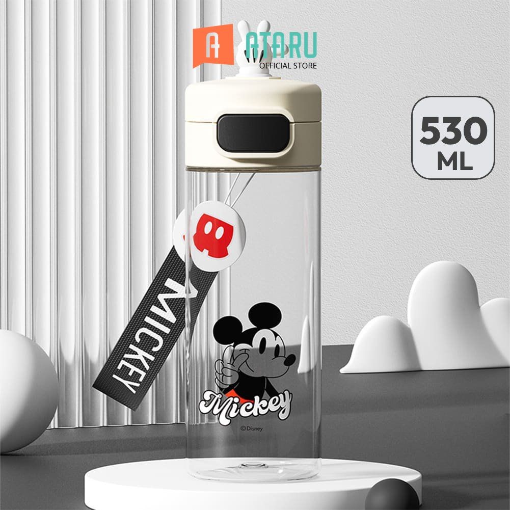 Jual Ataru Botol Minum Plastik Mickey 530 ml - Putih Tumbler Botol Air ...
