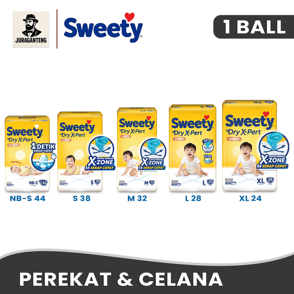 Jual Sweety Dry X-Pert Size NBS - XL Popok Bayi Perekat & Celana All ...