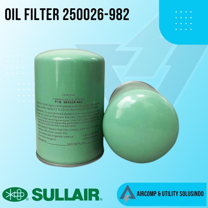 Jual Sullair Filter Oli 250026-982 untuk Kompresor Udara Screw Sullair ...