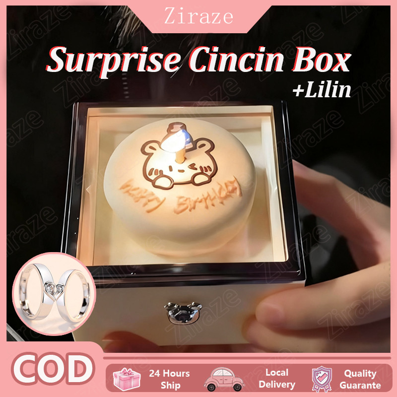 Jual Kotak Cincin Beruang Ring / Surprise Box Lilin Ulang Tahun Beruang ...
