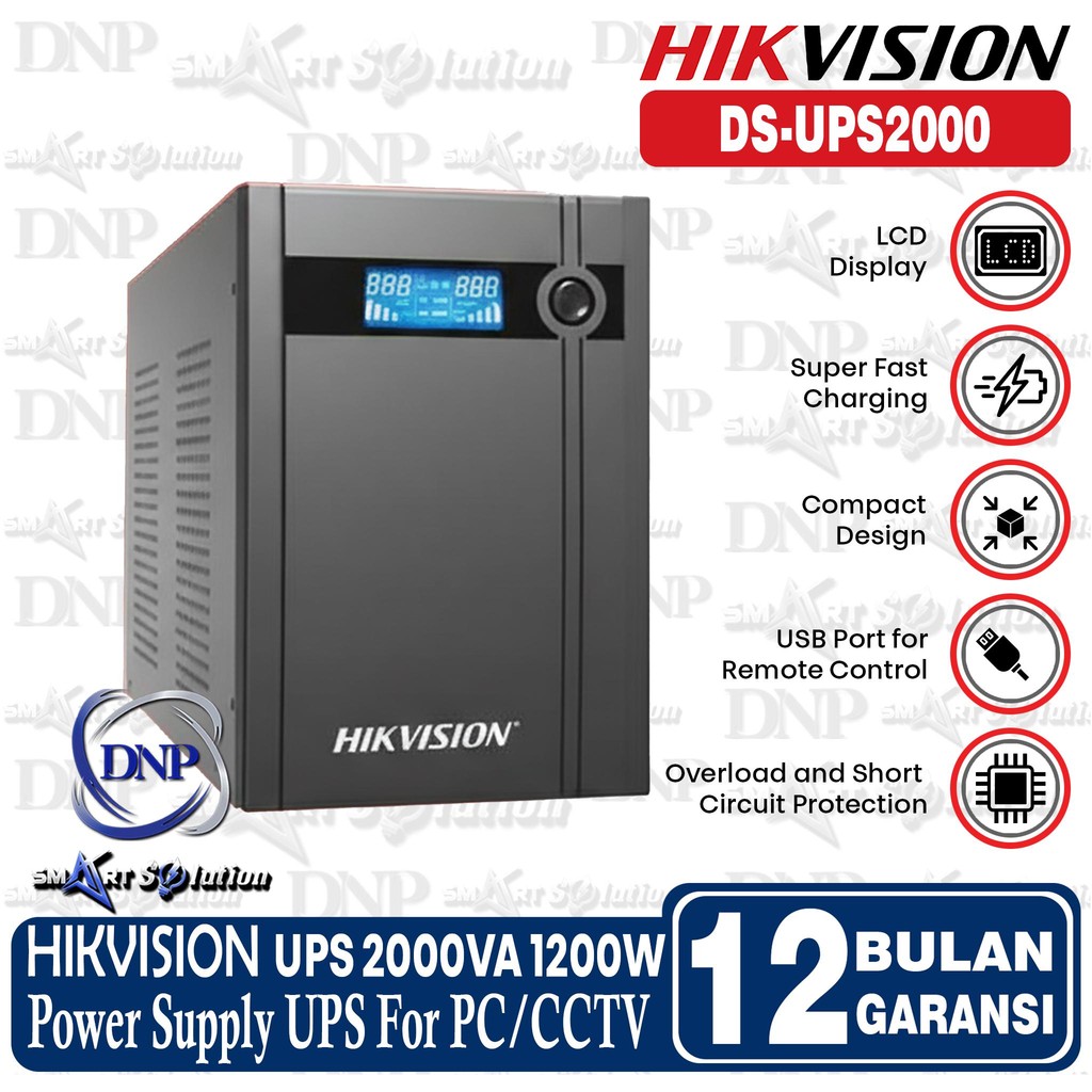 Jual HIKVISION DS-UPS2000 2000VA 1200W POWER SUPPLY UPS FOR PC / CCTV ...