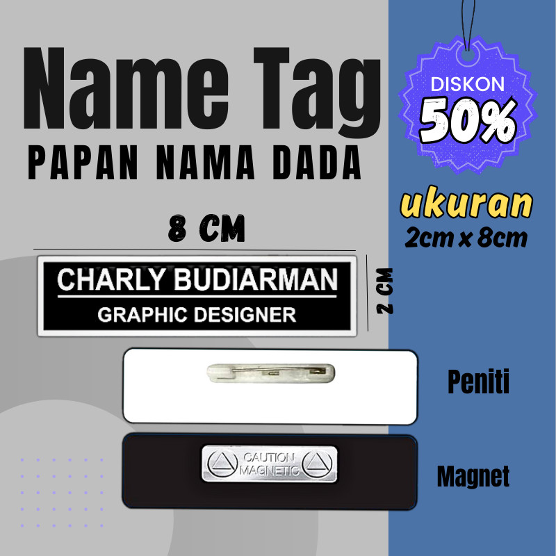 Jual Nama Dada Resin (GOLD ASLI)/Name Tag/Nametag/Papan Nama Dada/Name ...