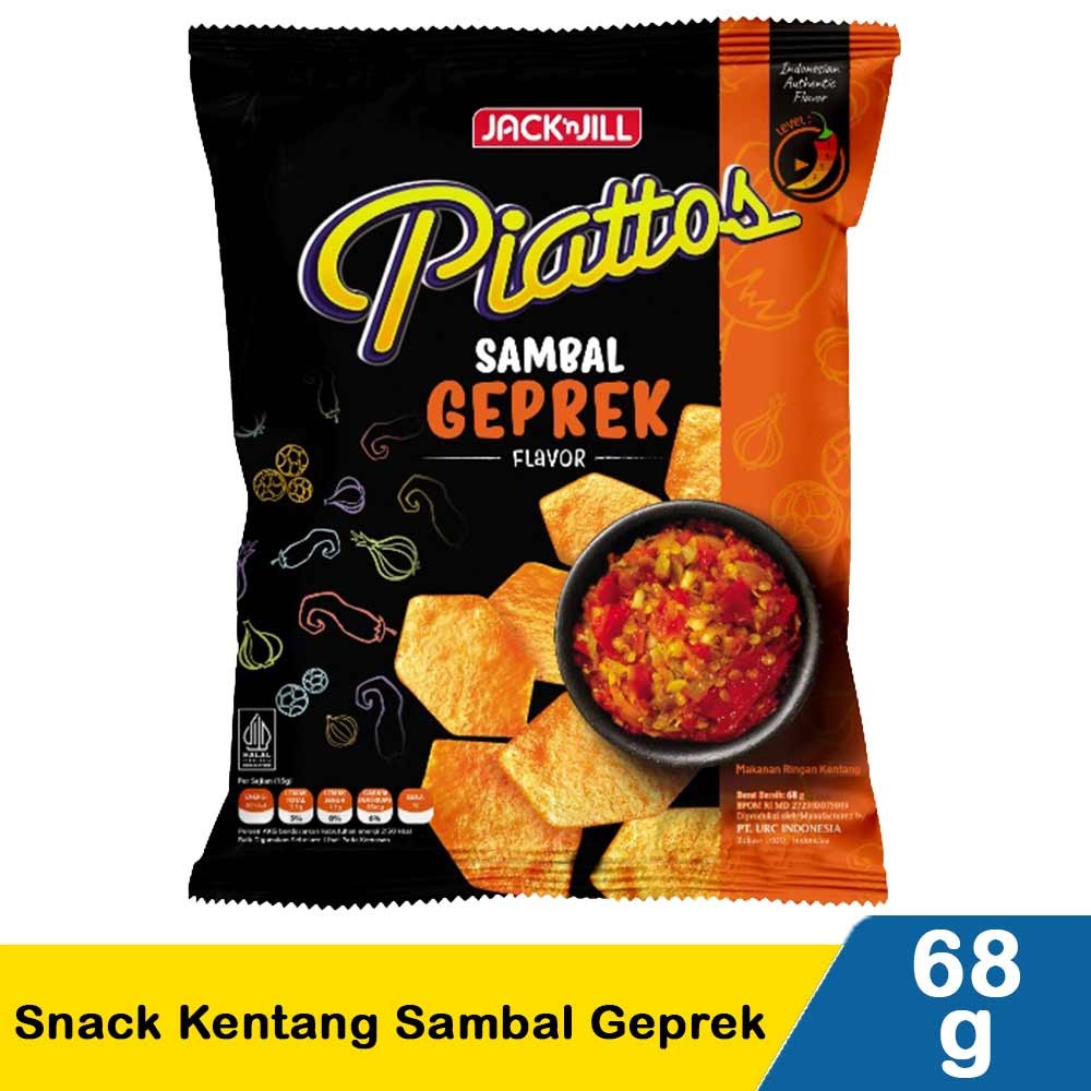 Jual PIATTOS SNACK KENTANG SAMBAL GEPREK 68g | Shopee Indonesia