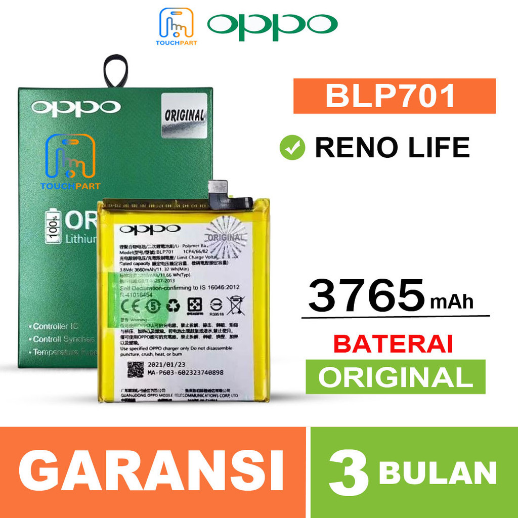 Jual Baterai Batre Oppo Reno Life BLP701 Battery Original 100% | Shopee ...