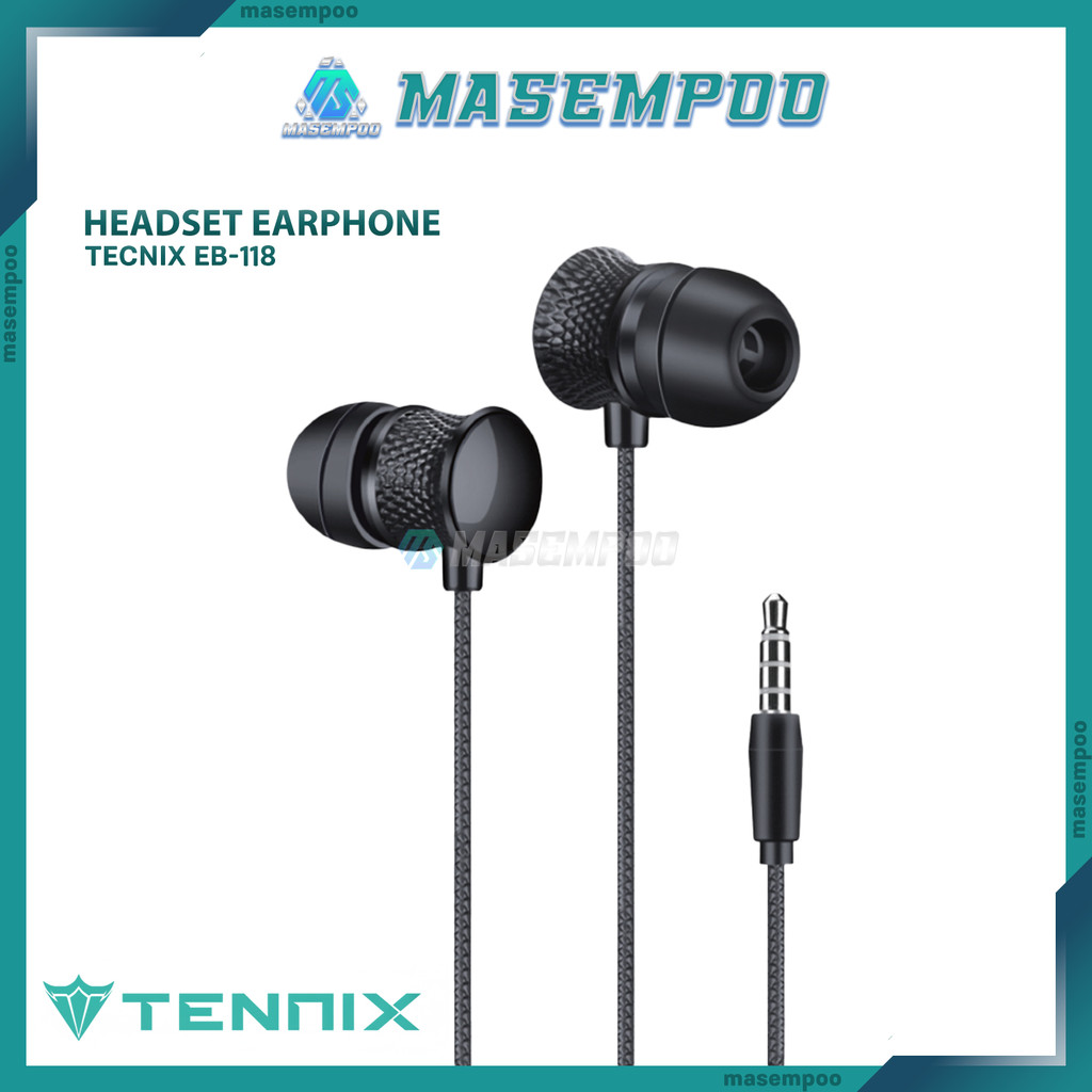 Jual Headset kabel TECNIX EB-118 Earphone Stereo Bass Mic In Ear ...
