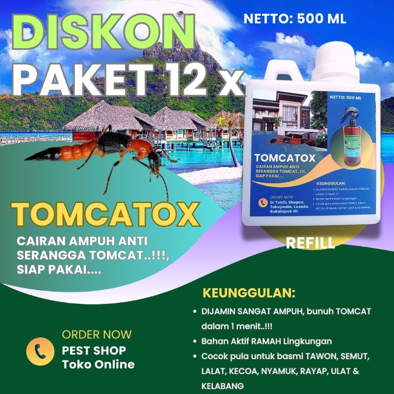 Jual Refill TOMCATOX Paket 12 Jerigen 500 ml, Grosir, Partai Besar ...