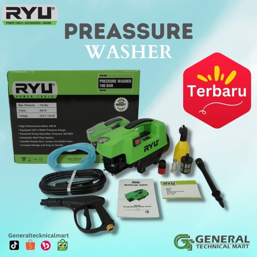 Jual 9.9 ASLI ORI Steam Jet Cleaner RYU Mesin Cuci Mobil Motor 400 Watt ...