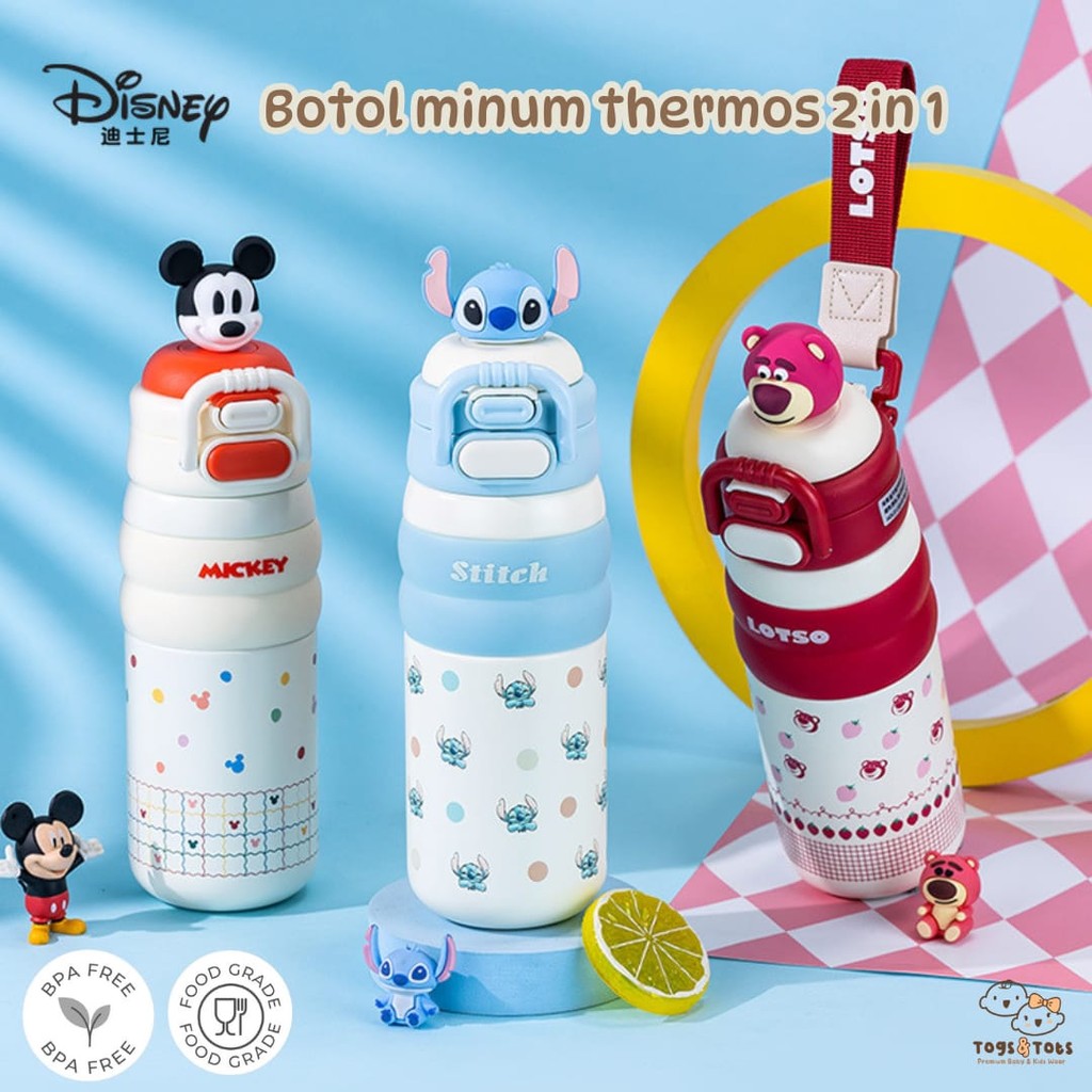 Jual ( OTH1353 ) Botol minum thermos 2 in 1 anak 480ml stainless SUS316 ...