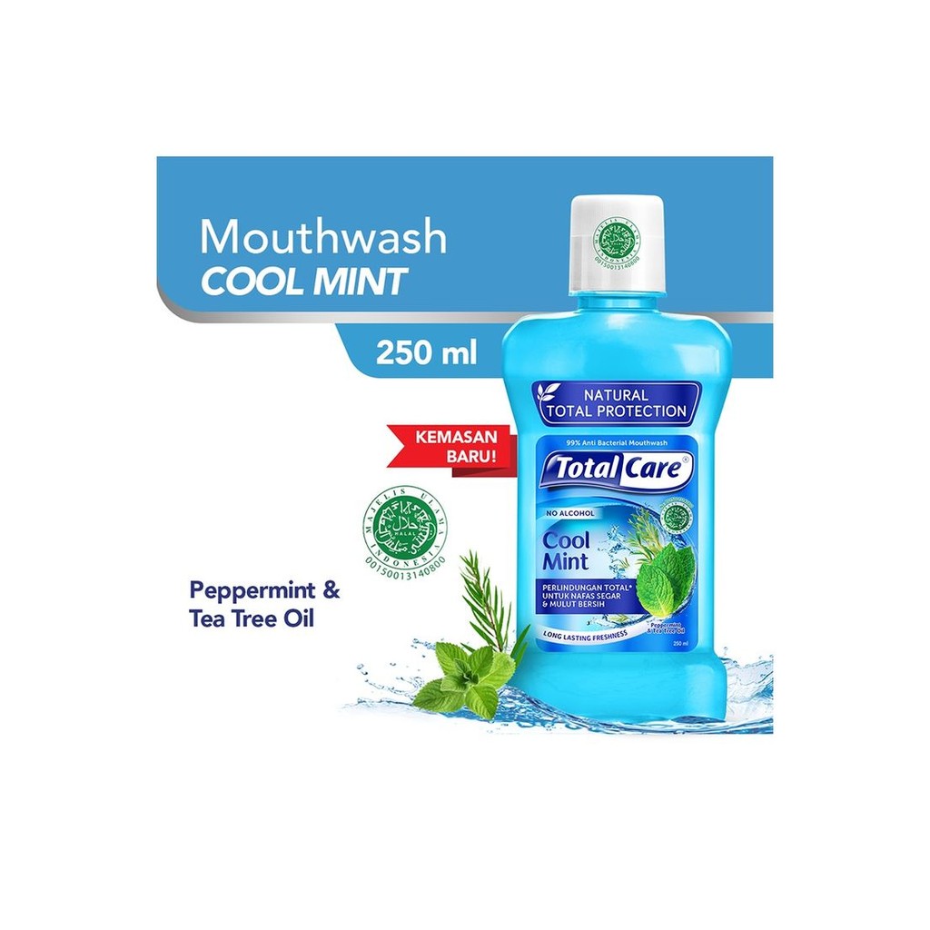 Jual TOTALCARE MOUTHWASH ANTI BAKTERIAL COOL MINT 250mL | Shopee Indonesia