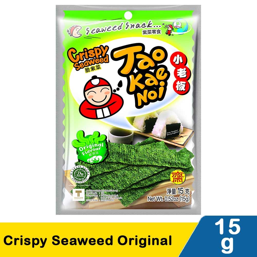 Jual TAO KAE NOI CRISPY SEAWEED ORIGINAL 15g | Shopee Indonesia