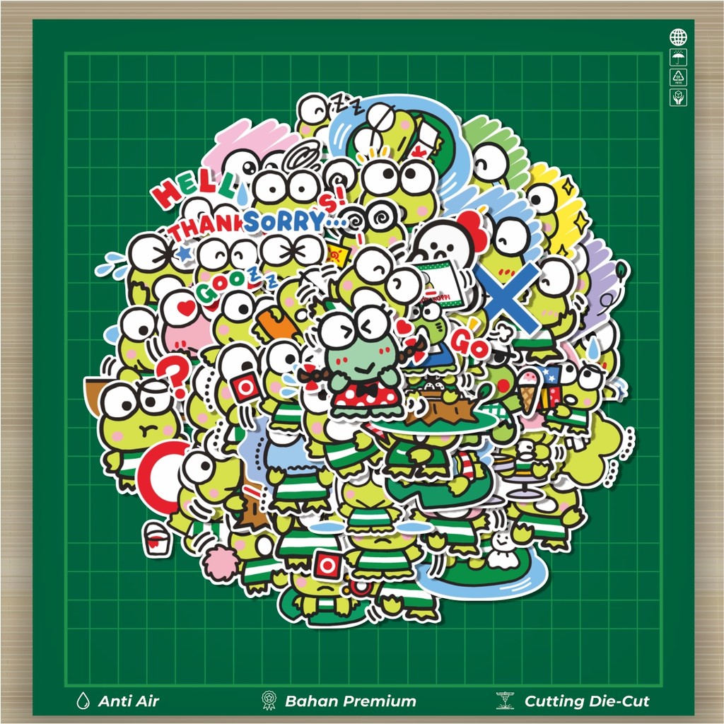Jual HOT 50 PCS STIKER Kerokero Keroppi Stiker Fashion Cars Decal ...