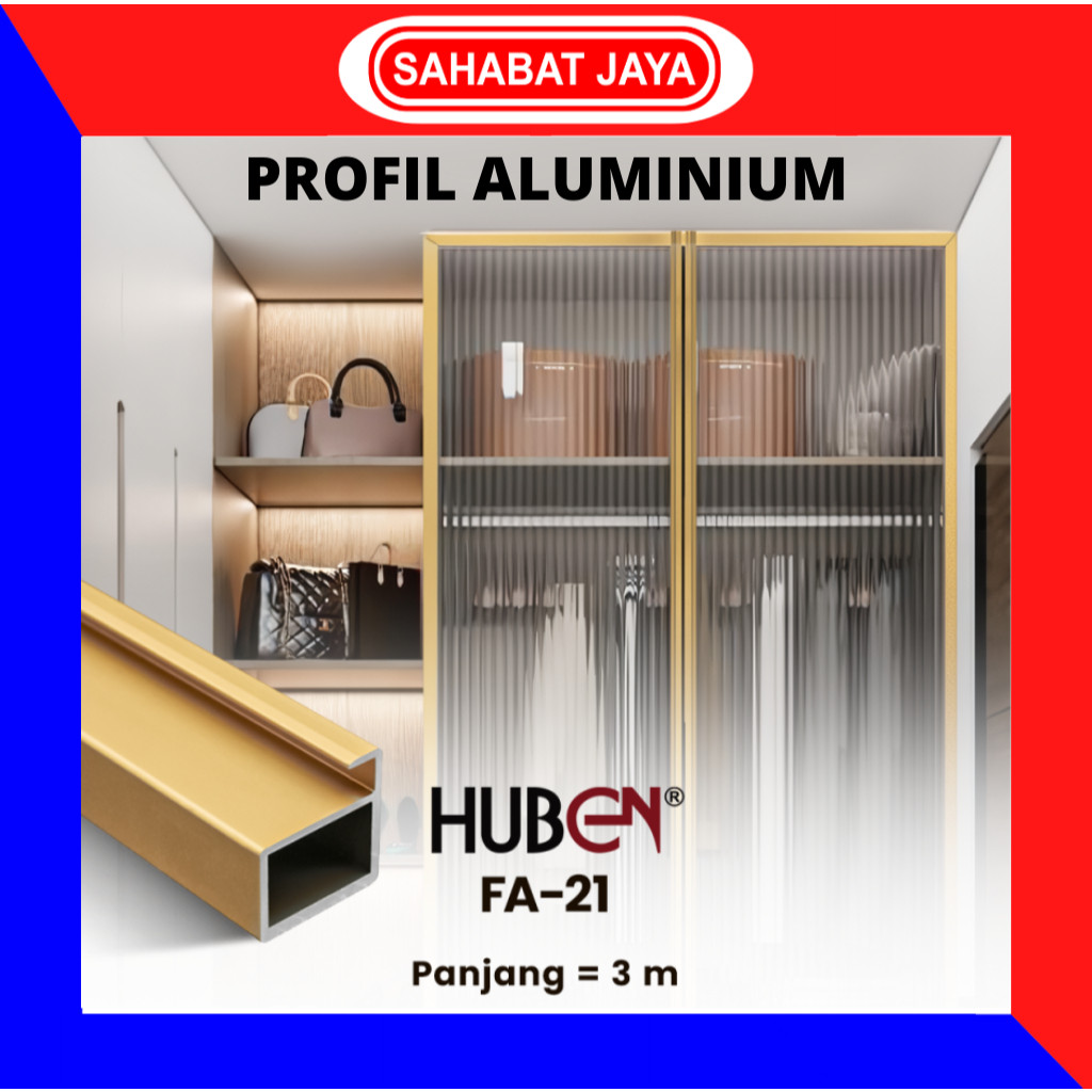 Jual HUBEN Profil Frame Handle Alumunium Aluminium FA 21 FA21 FA-21 ...