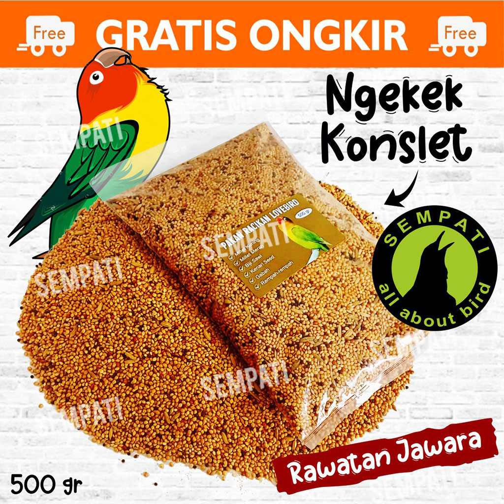 Jual SEMPATI Pakan Racikan Lovebird 500gr Pakan Harian Burung Lovebird ...