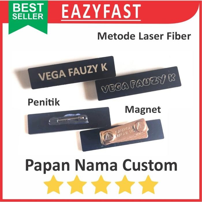 Jual Papan Nama Dada Pin Name Tag Custom Akrilik Doff Magnet Penitik ...