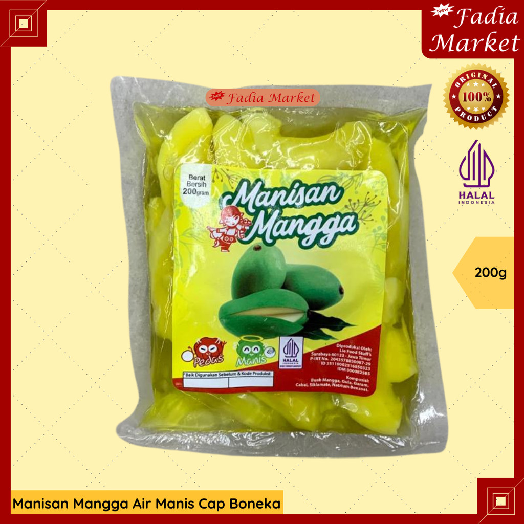 Jual Manisan Mangga Air Manis Cap Boneka 200g | Manisan Buah Segar Asli ...