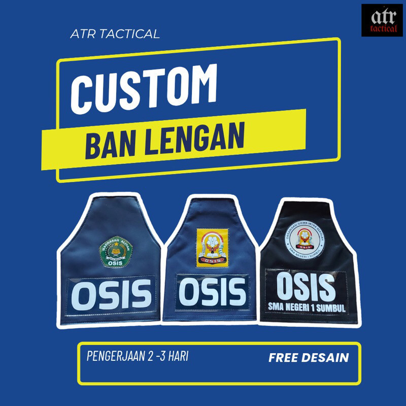 Jual custom ban lengan sekolah intansi satuan free desain bantalan ...