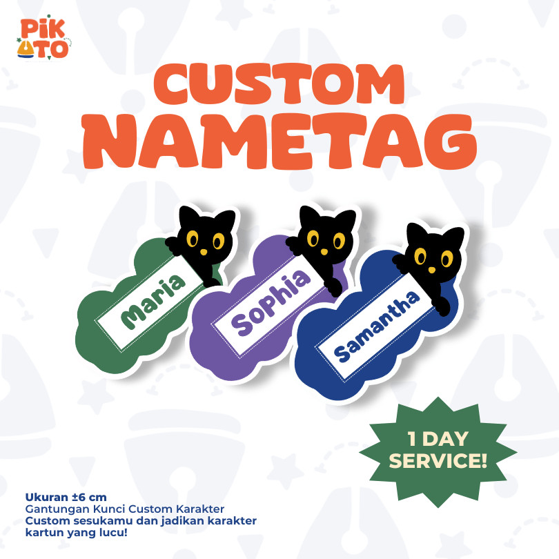 Jual Pikato Custom Name Tag Magnet Akrilik Kuat Nama Dada Pakaian Print ...