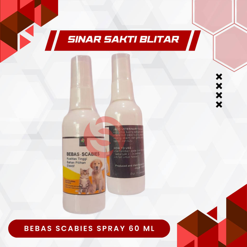Jual BEBAS SCABIES SPRAY 60 ML - Untuk Gudig Hewan Kucing Kelinci ...
