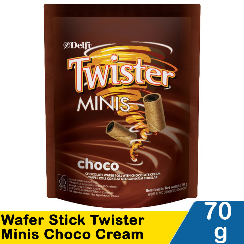 Jual DELFI WAFER STICK TWISTER MINIS CHOCO CREAM 70g | Shopee Indonesia