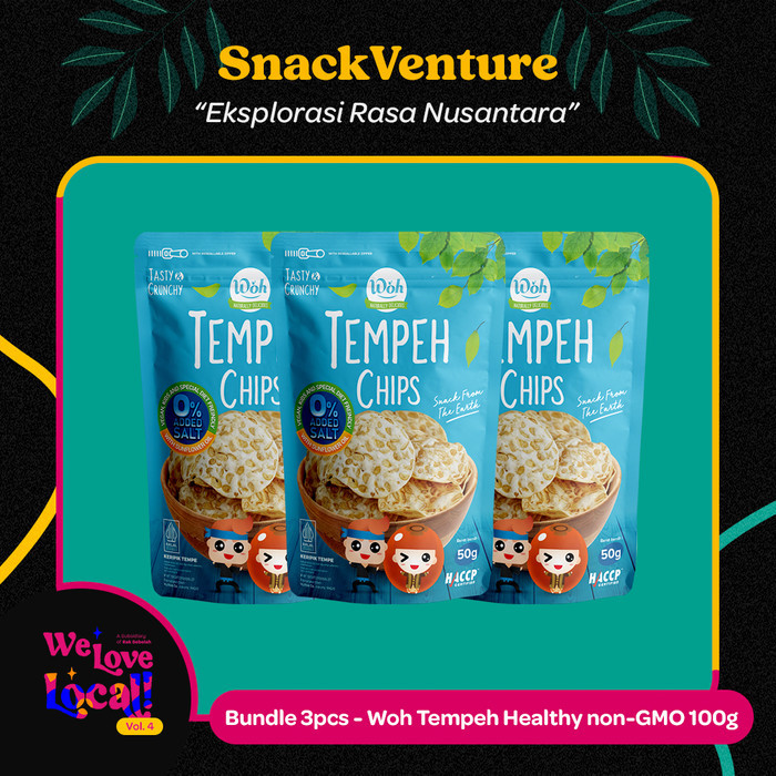 Jual Bundle 3pcs Woh Tempeh Chips Healthy Unsalted 50g Keripik Tempe No ...