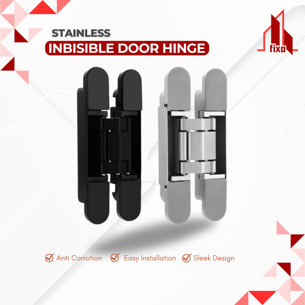 Jual FIXA Engsel Tanam Invisible Hinge Concealed Hinge 80kg 180 derajat ...