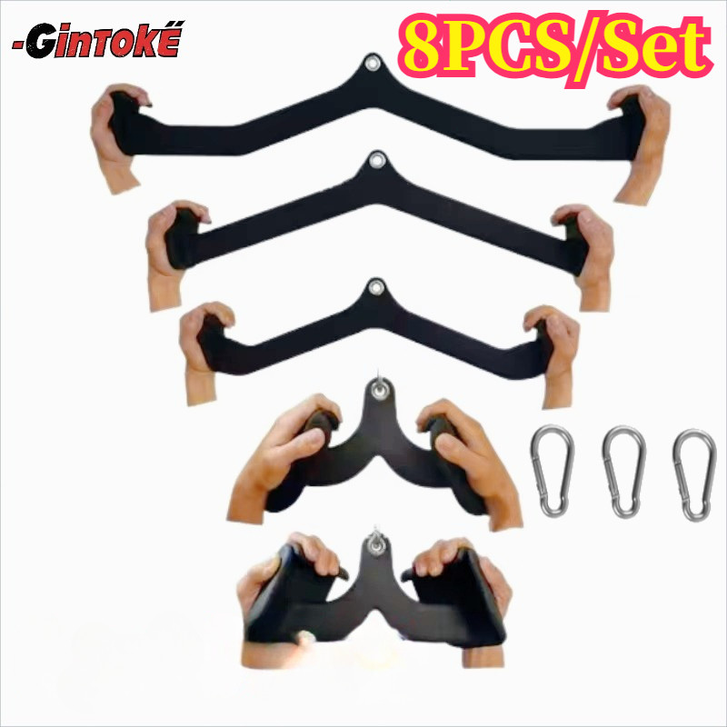 Jual 1 Set 8PCS Mag Grip Pull Down Handle Cable Attachment/Back Trainer ...