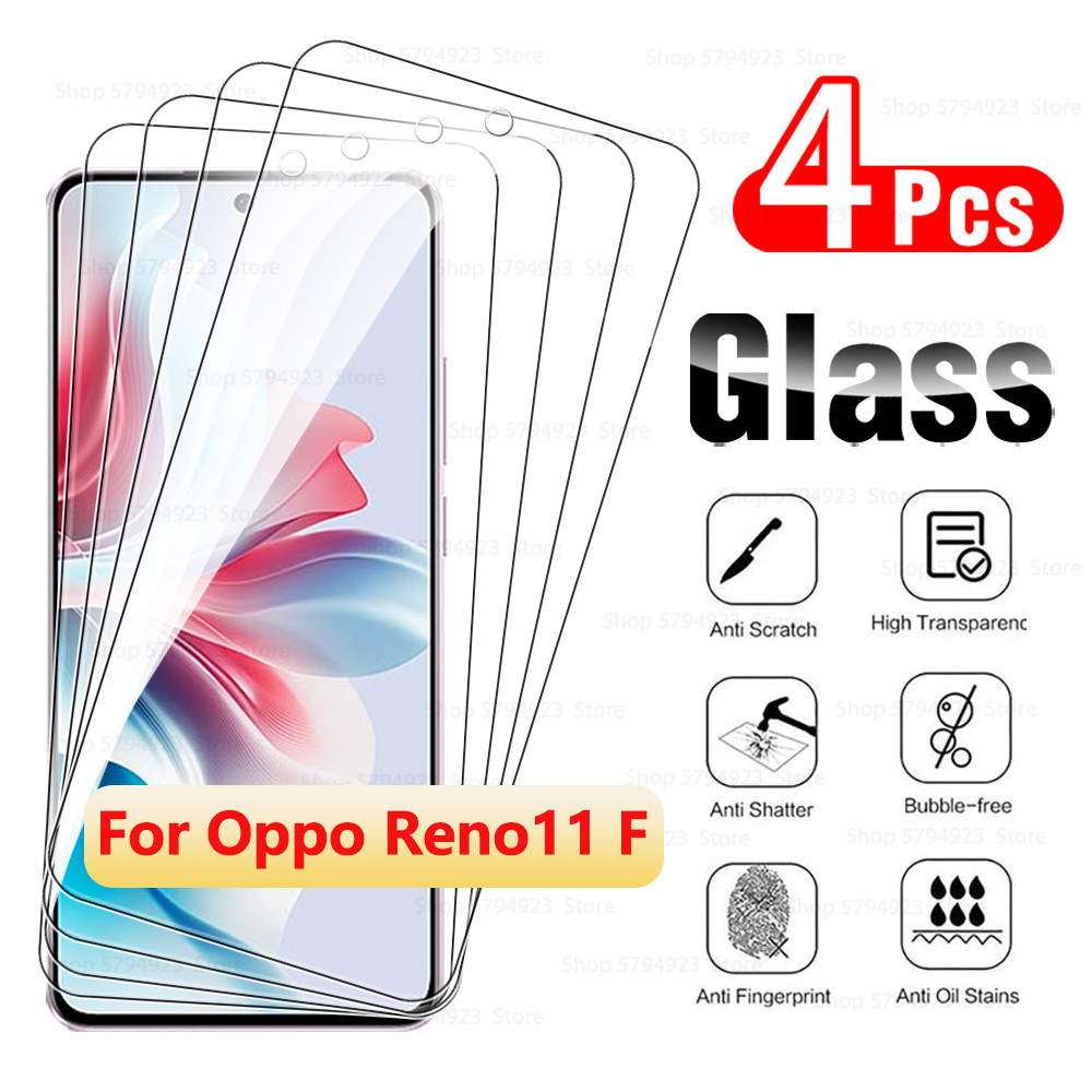 Jual 4Pcs Full Cover Tempered Glass For Oppo Reno11 F 5G Screen ...