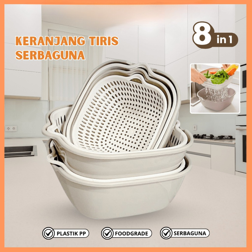 Jual RumahHemat | Keranjang Tirisan Multifungsi 6 In1 6PCS | Baskom ...