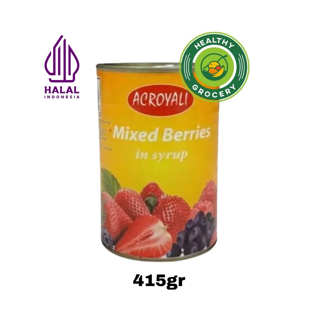 Jual Acroyali Canned Mixed Berris In Syrup 415gr / Yellow Peach Halves ...
