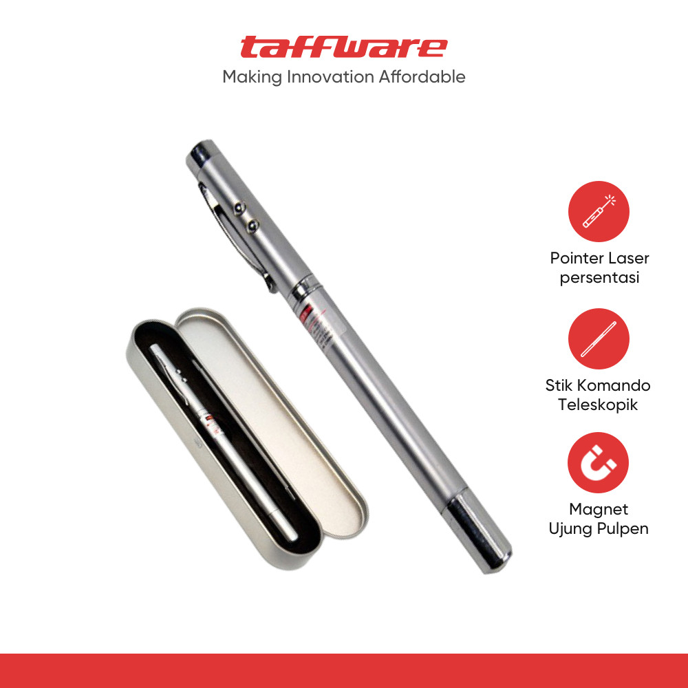 Jual RC Taffware Pulpen 5 in 1 Pena Premium Laser Pointer - Silver ...