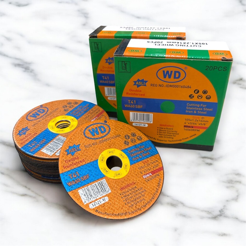 Jual [ PACK ] WD Batu Potong Gerinda 4" / WD Mata Potong Gerinda / WD ...