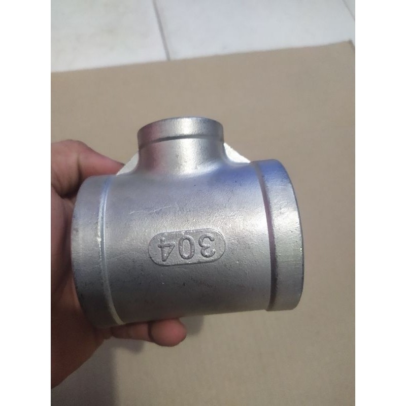 Jual Reducer Tee Stainless SS304 Vlok Tee Over Tee Drat Dalam T drat ...
