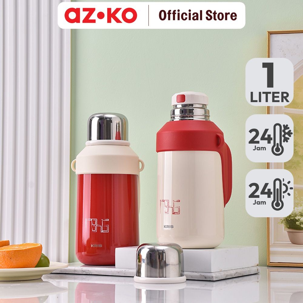 Jual AZKO Kris Scarlet Botol Vacuum Flask Stainless Steel 1 ltr - Putih ...