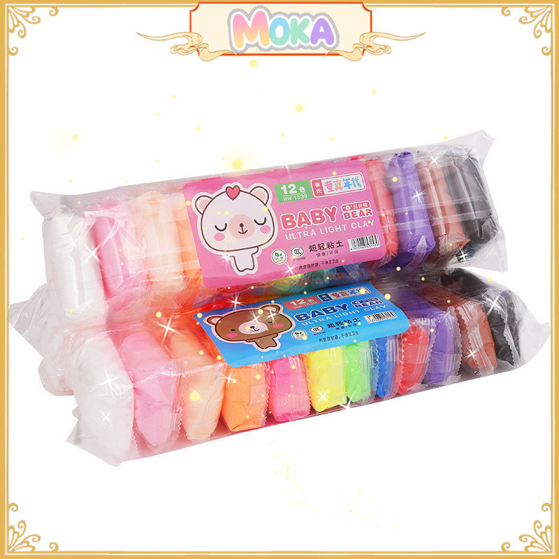 Jual MOKA 1 SET ISI 12 & 24 WARNA MAINAN CLAY PLASTISIN AMAN UNTUK ANAK ...