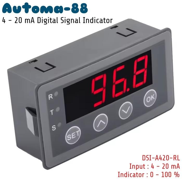 Jual Digital Display indicator signal input 4-20mA Current DC 24V ...
