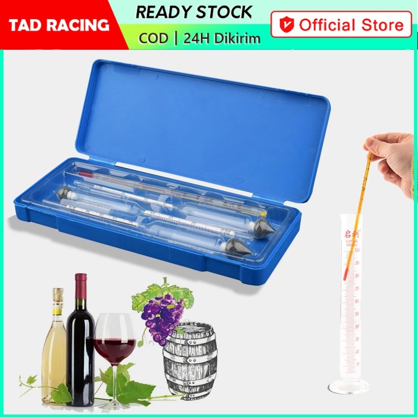 Jual 3Pcs Alkohol Meter 0 - 100% Hydrometer Alat Ukur uji Kadar alkohol ...