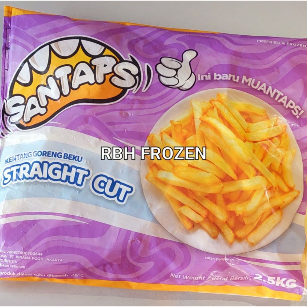 Jual Kentang Goreng Straight Cut French Fries 10/10mm 2,5 Kg Santaps By ...